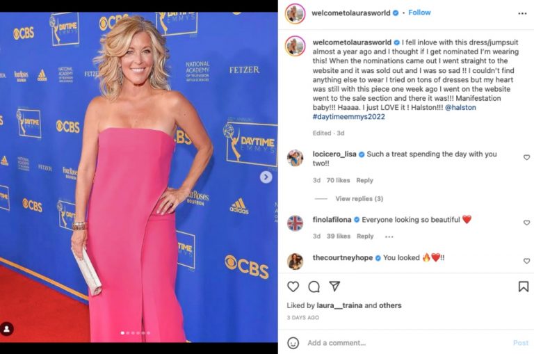 General Hospital Star Laura Wright Reveals Story Behind Emmy Outfit ...