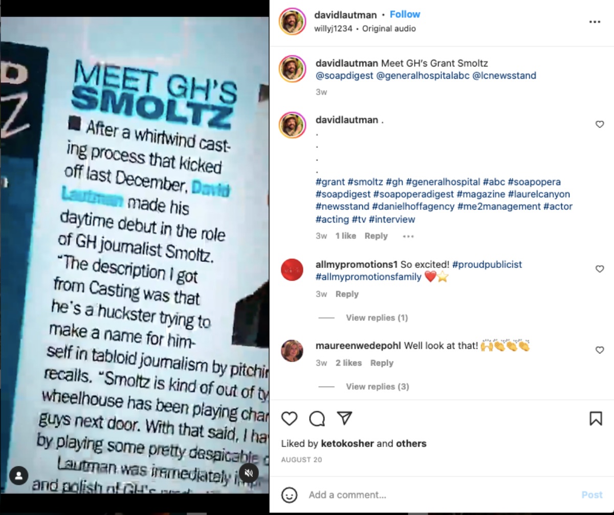 David Lautman Says It’s A Shock To Still Be On General Hospital ...