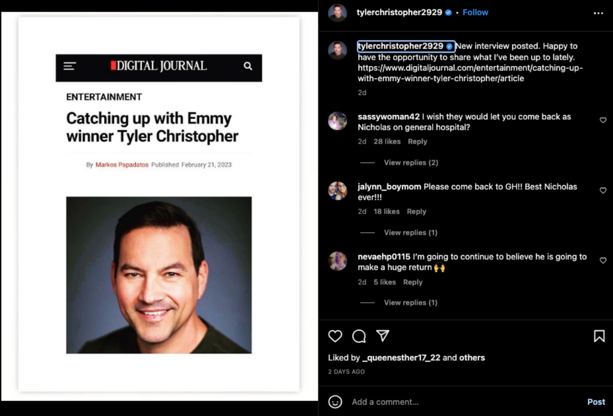 General Hospital: Tyler Christopher Talks About His Future Plans